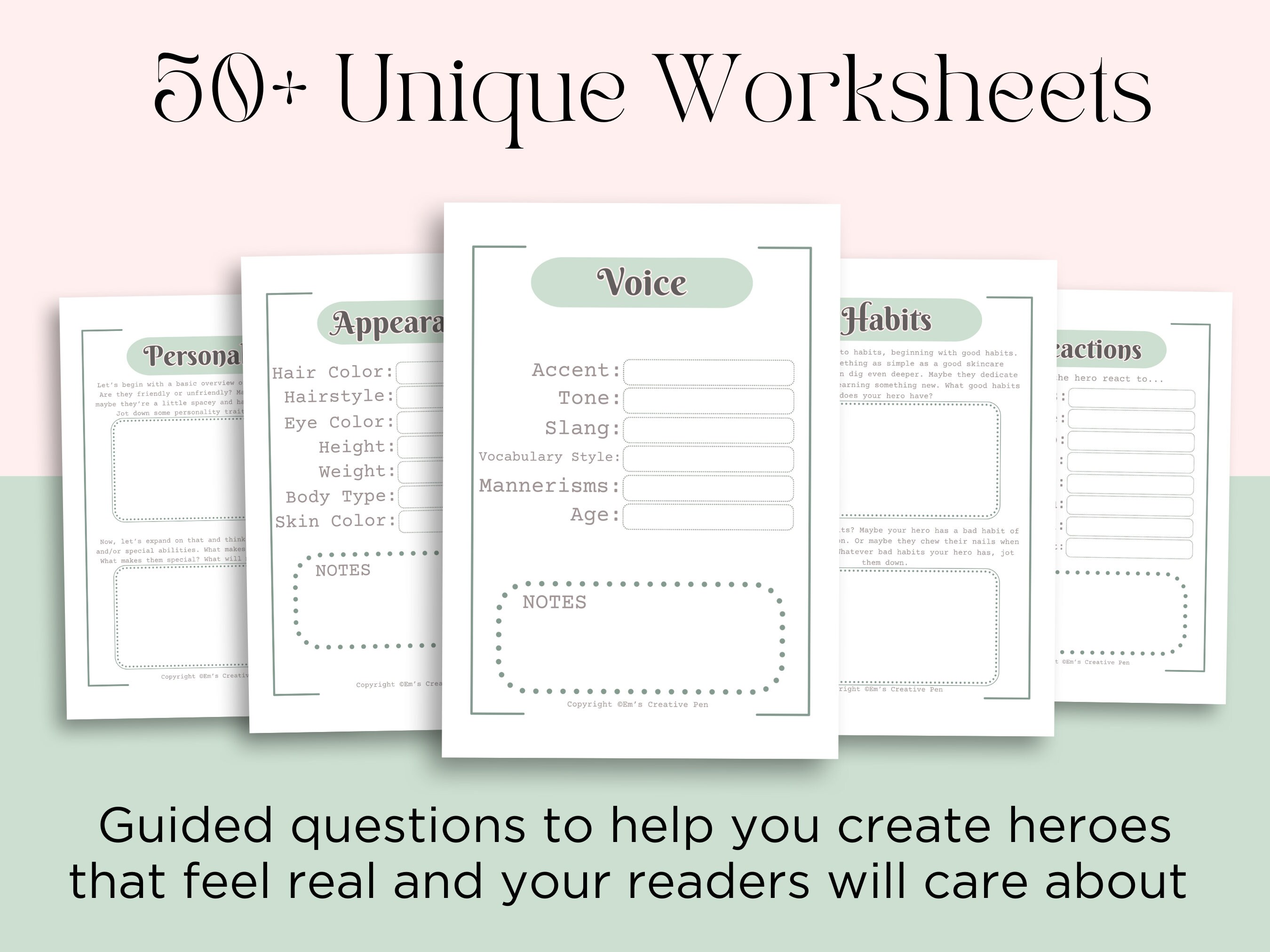 Character Workbook || Crafting Your Hero || Digital or Printable ...