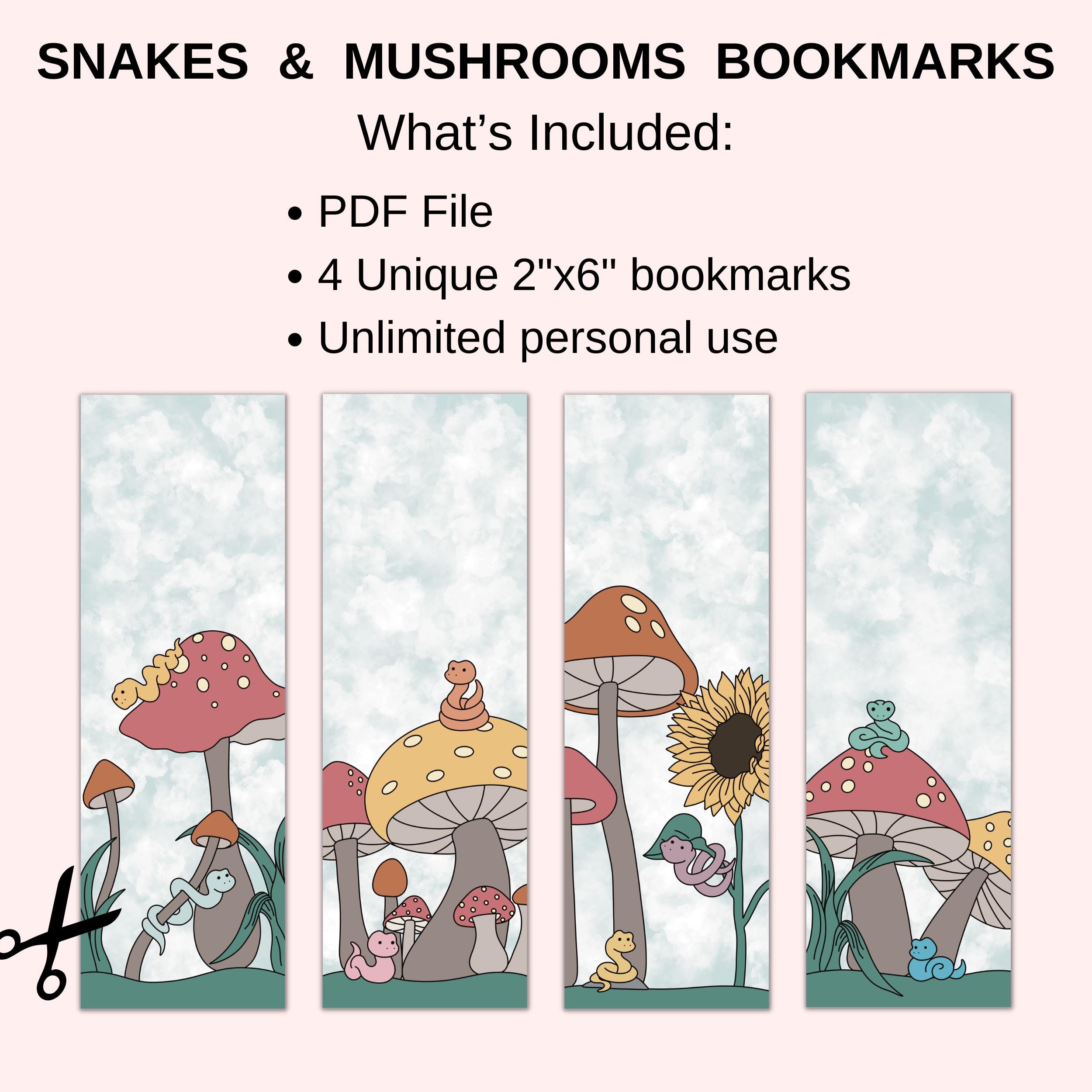 Snake Bookmarks || Mushroom Bookmarks || Cute Bookmarks || Printable ...