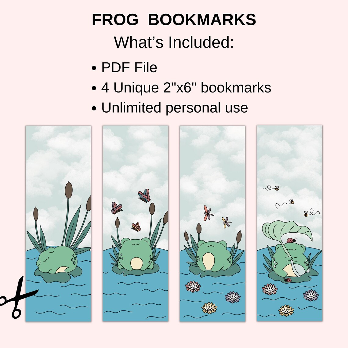 Frog Bookmarks || Cute Bookmarks || Printable Bookmarks || Digital ...
