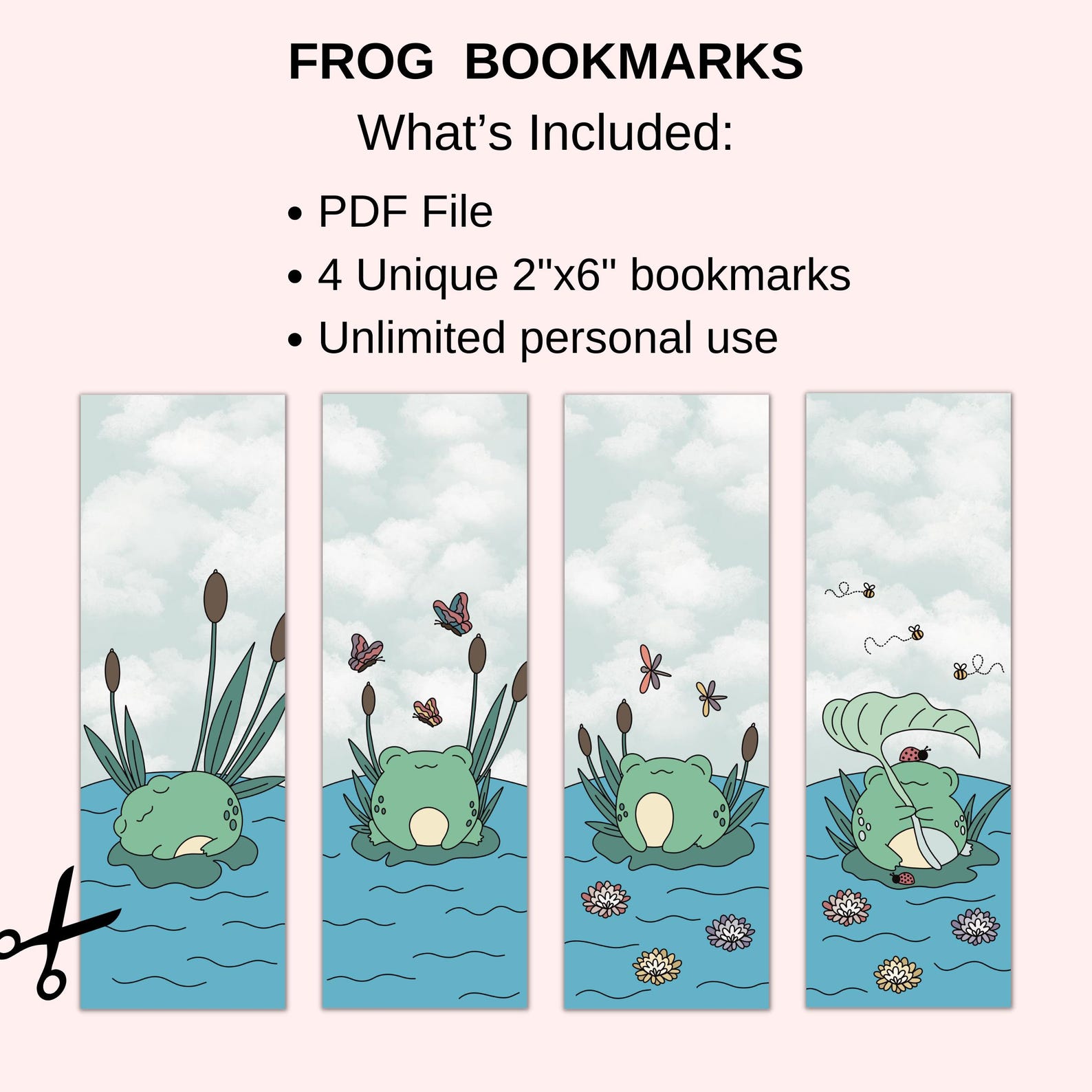 Frog Bookmarks || Cute Bookmarks || Printable Bookmarks || Digital ...