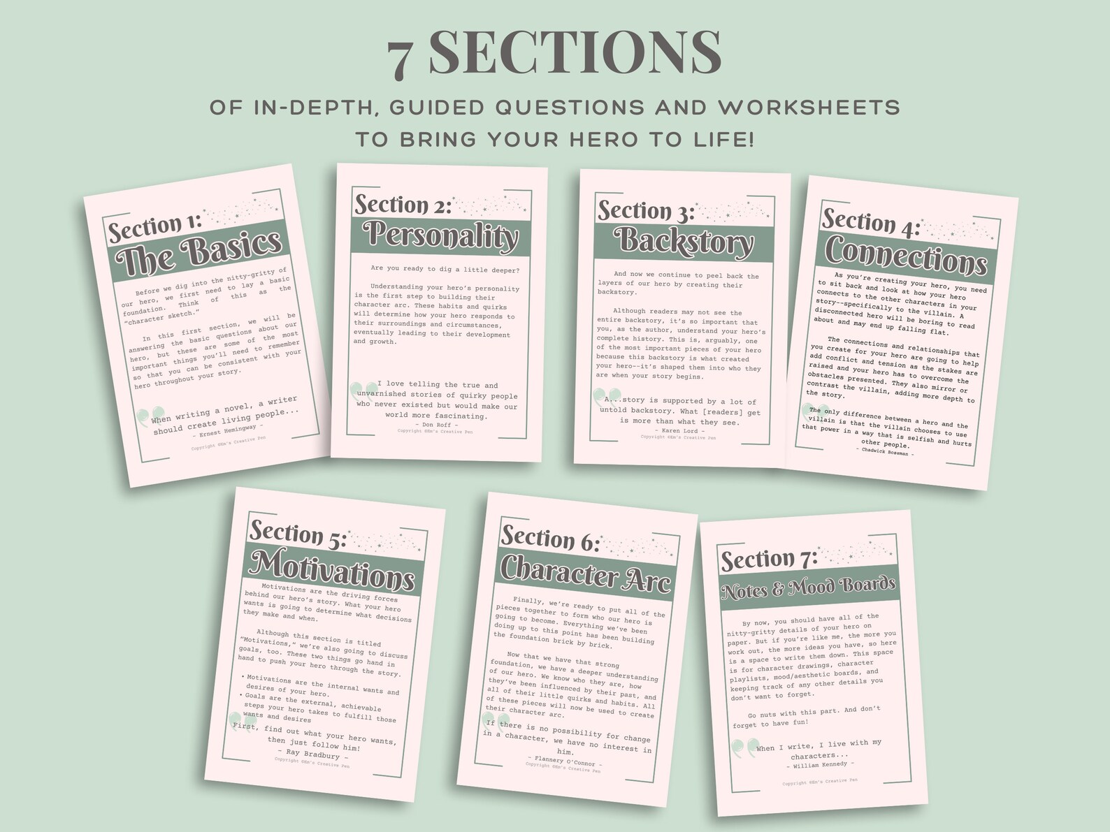 Character Workbook || Crafting Your Hero || Digital or Printable ...