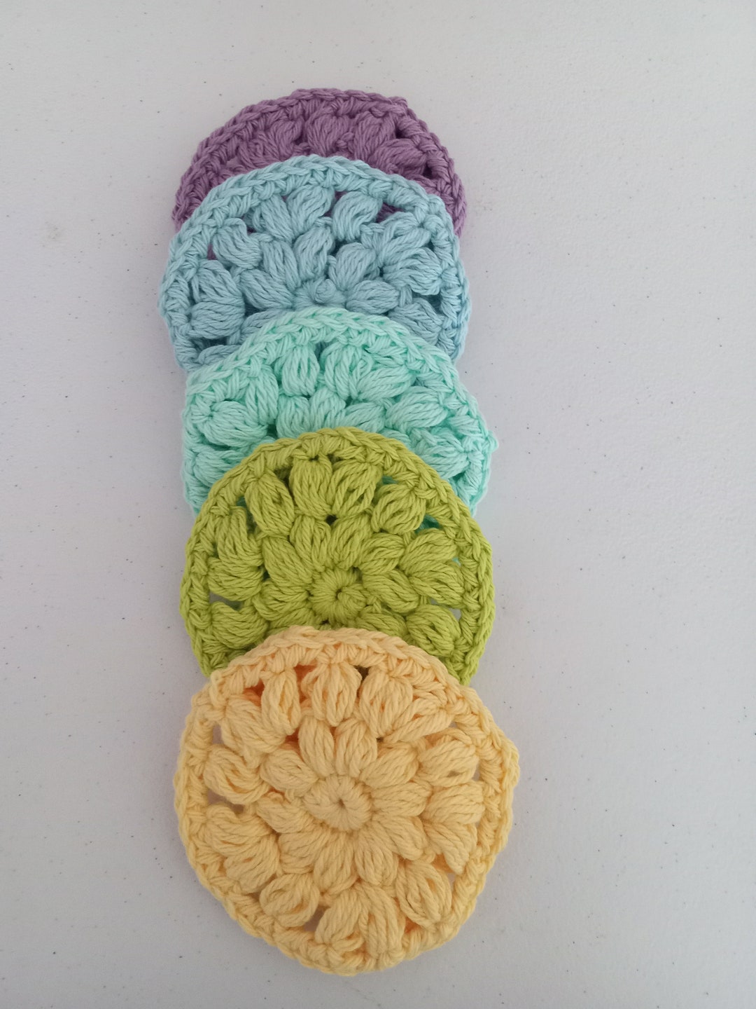 Cotton Facial Scrubbies With Strap, Pastel Colors - Etsy