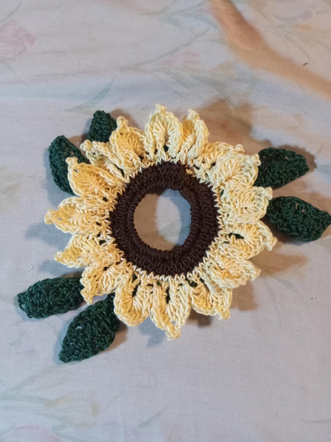 Sunflower Scrunchies, Hand Crocheted - Etsy