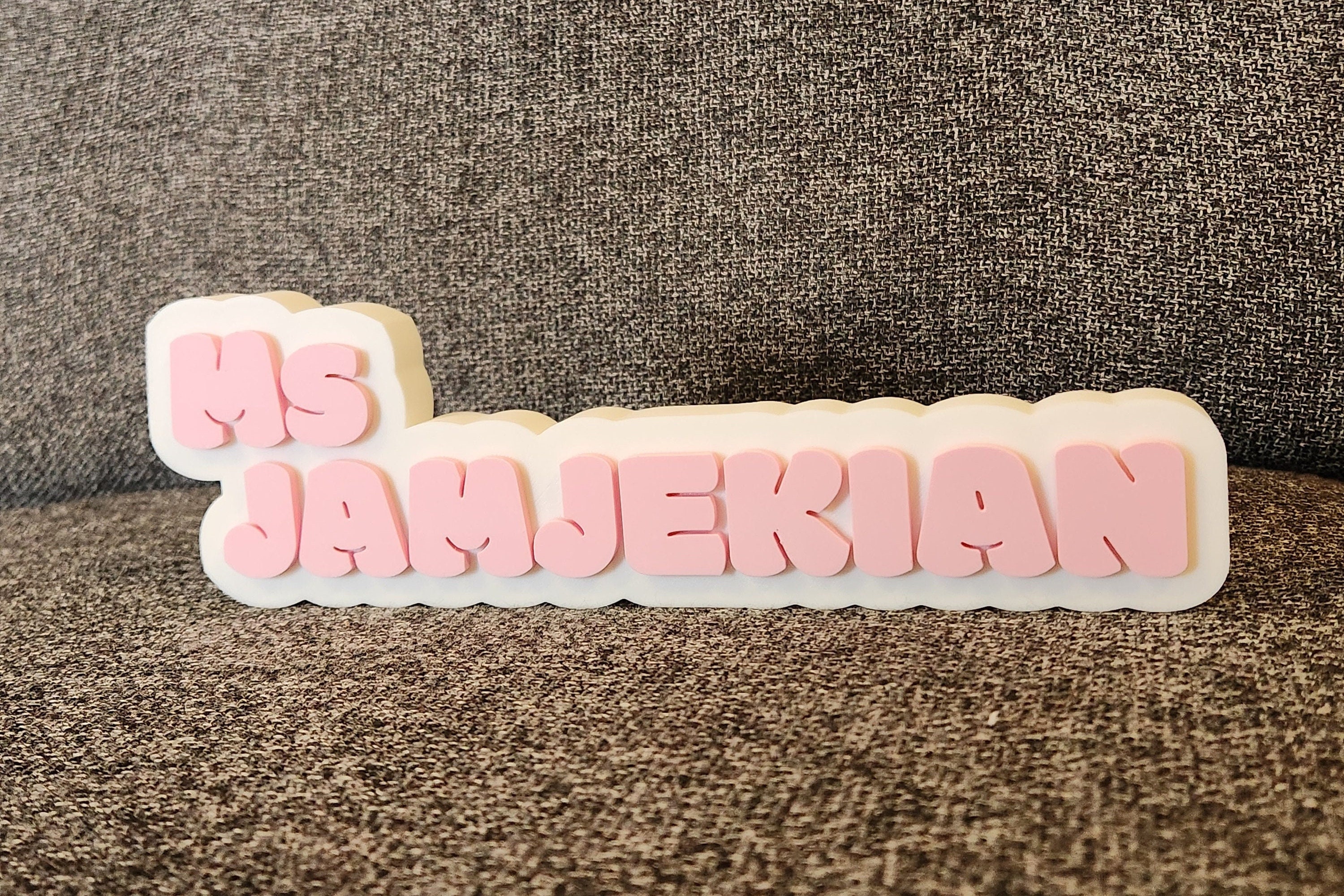 Chic Customizable 3D Printed Nameplate - Personalized Desk Accessory - Etsy