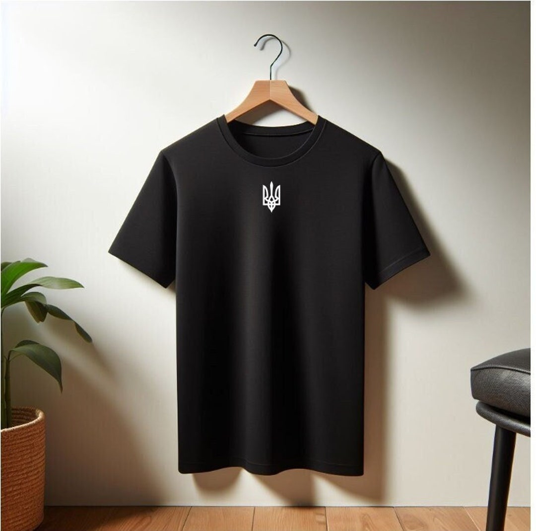Ukrainian Tryzub Coat of Arms T-shirt Support Ukraine Embroidered ...
