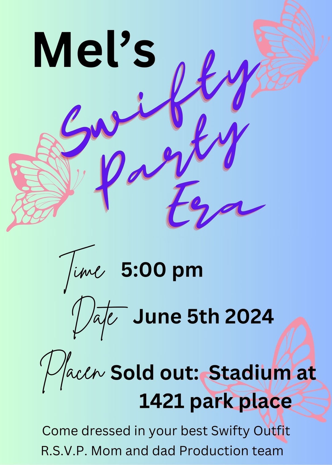 Happy Birthday Swifty Birthday Invatation - Etsy