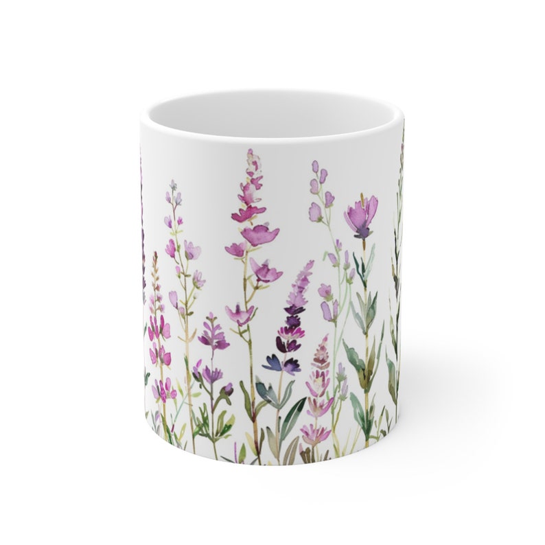 Pressed Flowers Mug, Boho Wildflowers Cottagecore Coffee Mug, Vintage ...