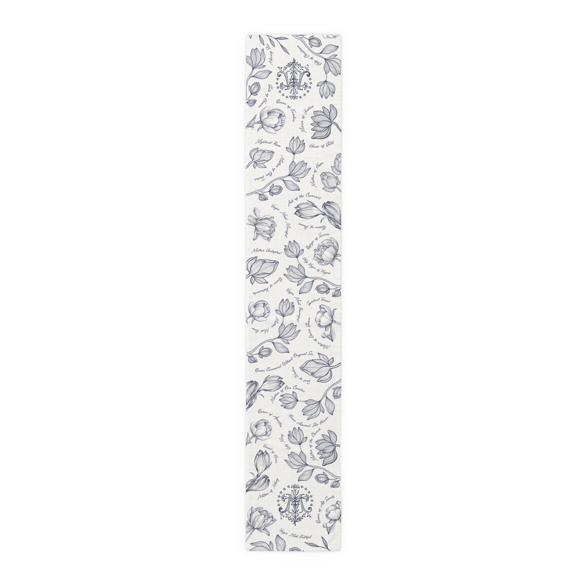 XL Marian Table Runner in Blue (cotton, Poly) | Catholic Home Decor - Etsy