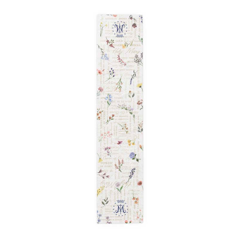Marian Table Runner With Spring Flowers (cotton, Poly) | Catholic Home ...