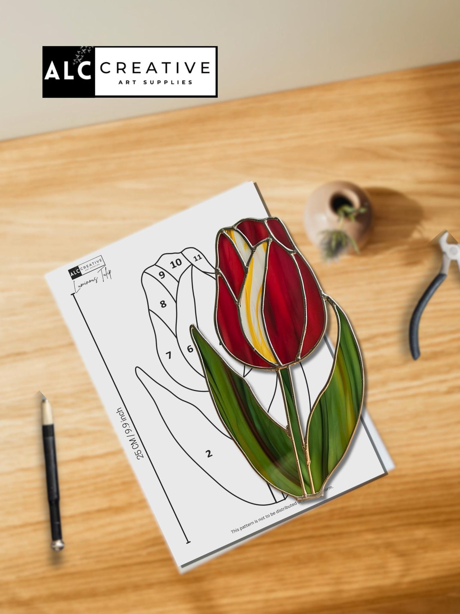 Floral Tulip Stained Glass Pattern - Instant Download Digital Stained ...