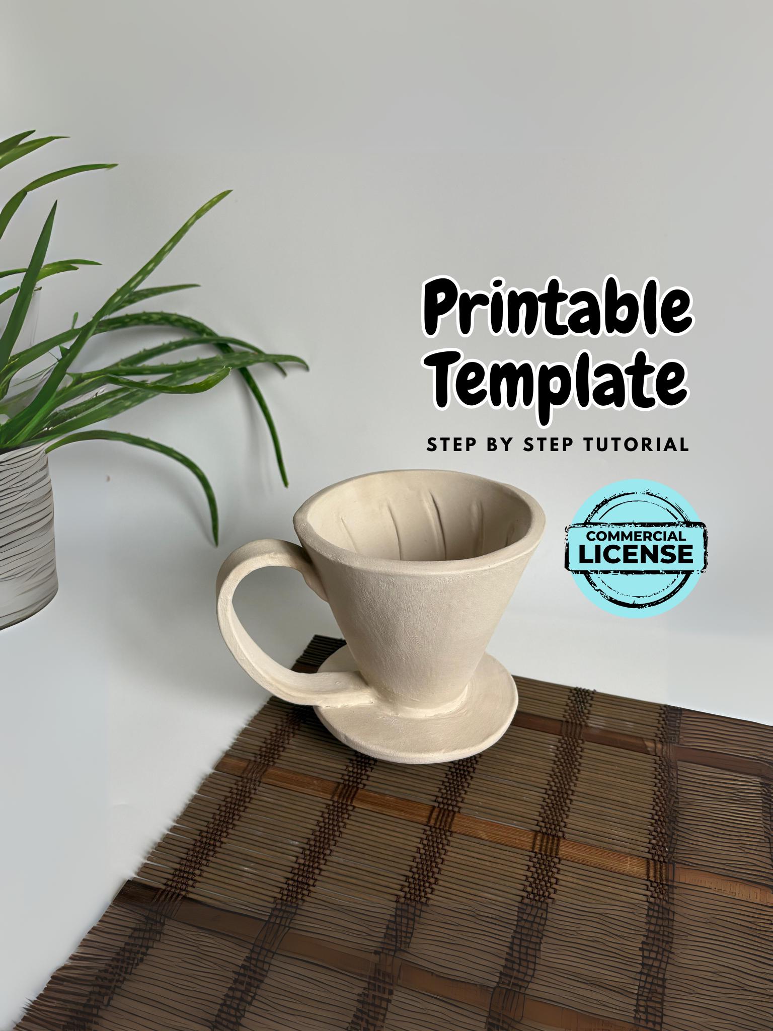 V60 Coffee Dripper Pottery Slab Template: DIY Ceramic Guide (digital ...