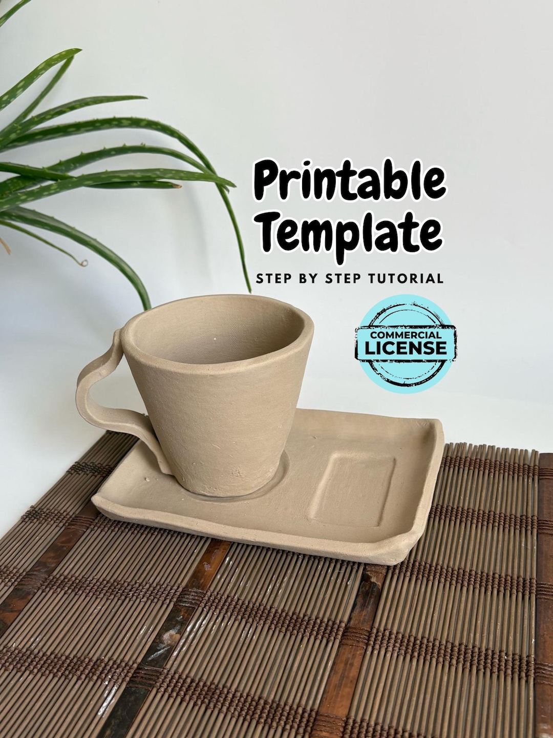 Tea Cup, Coffee Mug Slab Template With Coaster, Ceramic Studios and ...