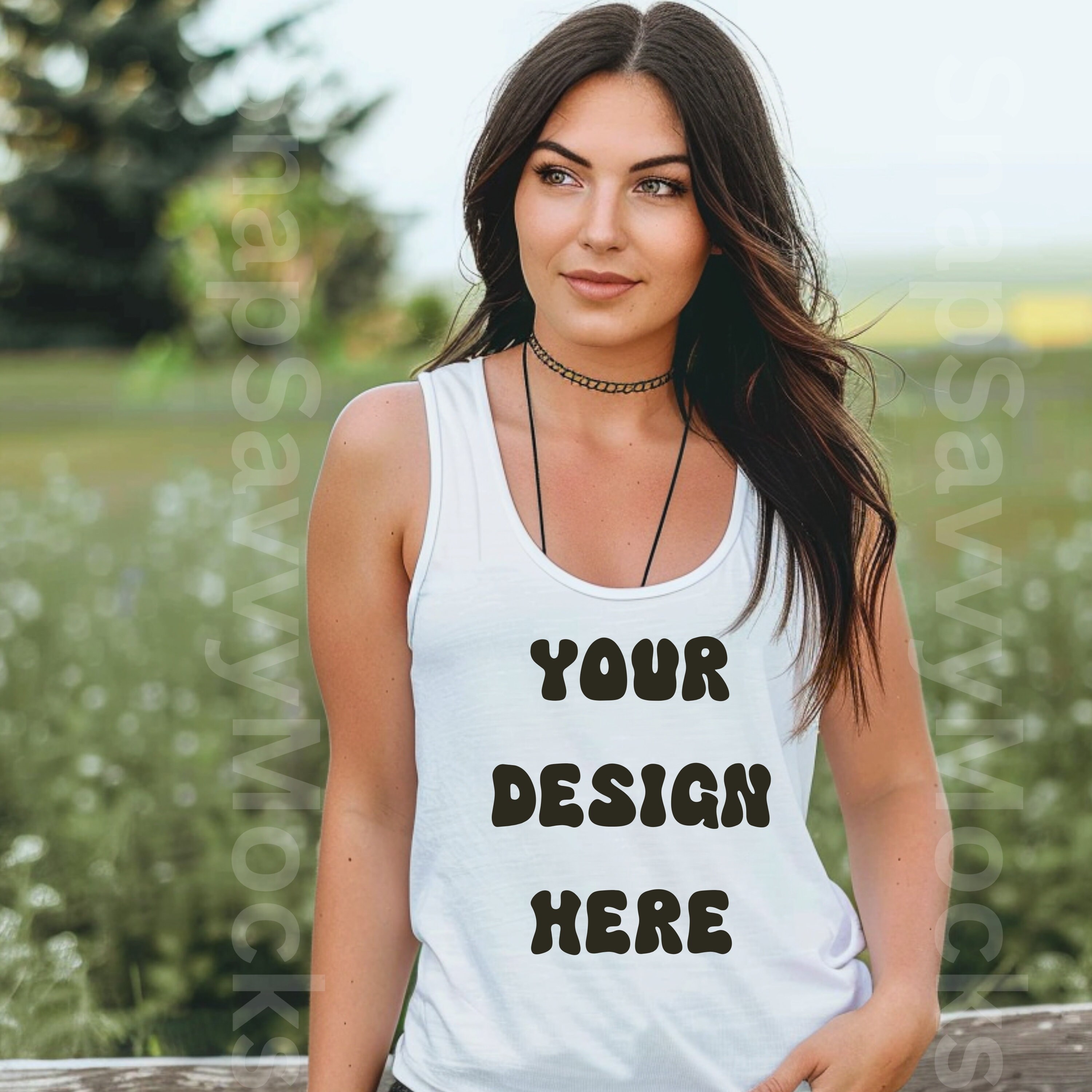 Next Level 1533 Mockup Farm, Next Level 1533 White Tank Top Model ...