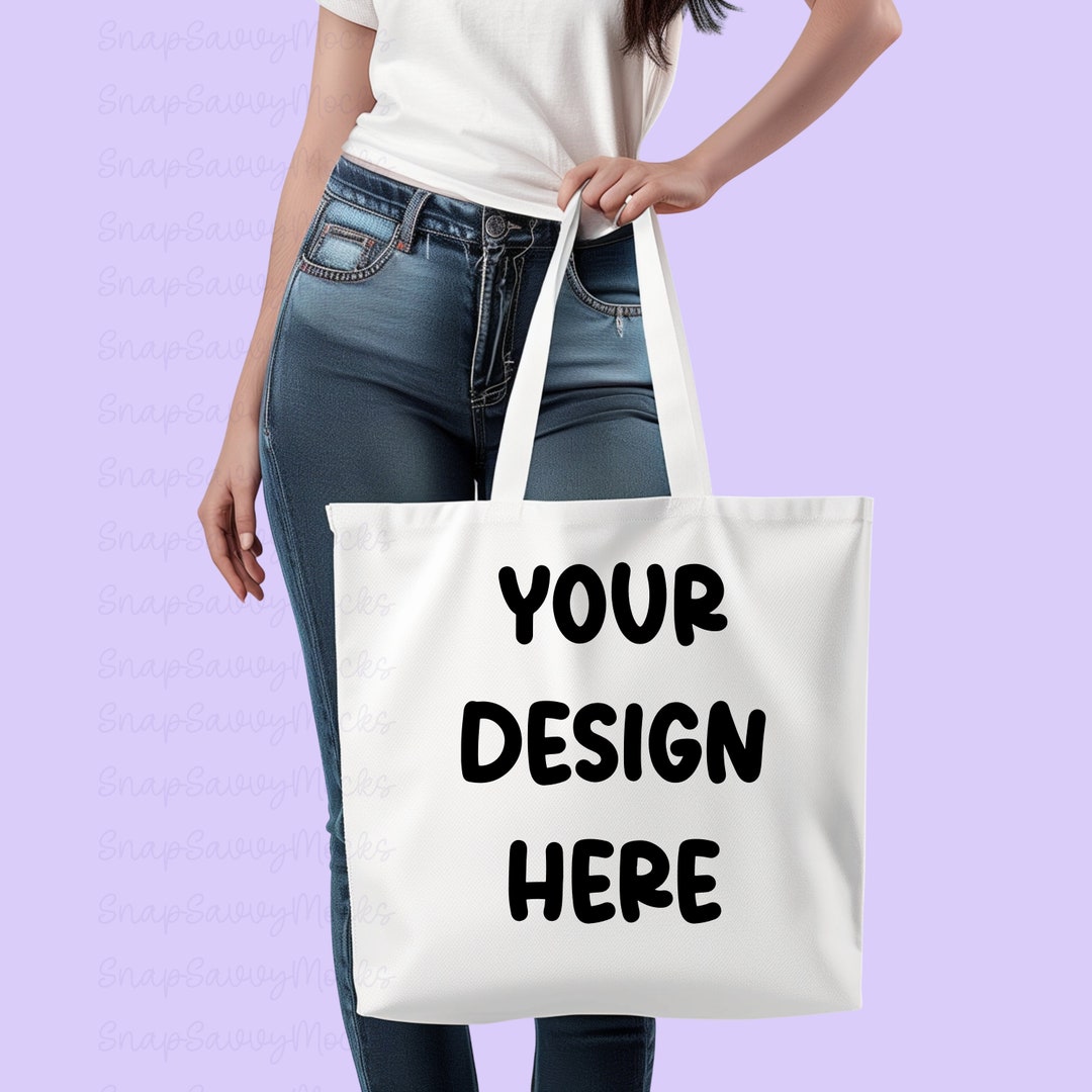 White Tote Bag Mockup, Sublimation Bag Mocks, Natural Boho Theme ...