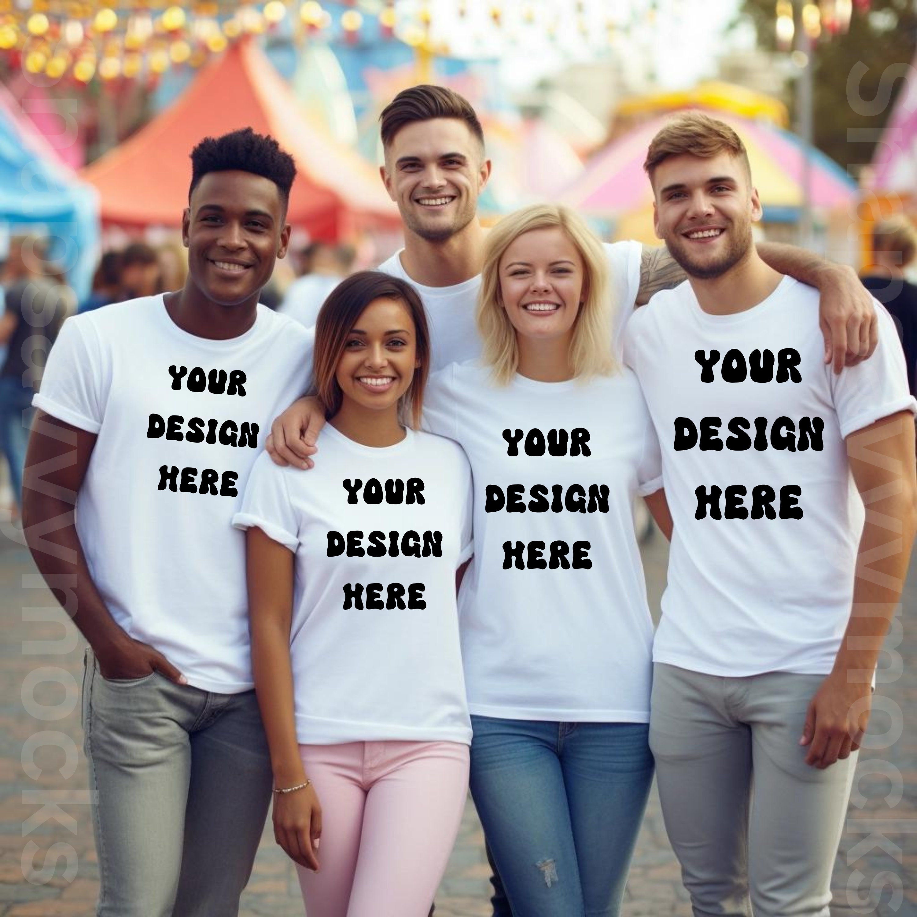 Friend Group Mockups Young People Bella Canvas 3001, Friends Tee Mock ...