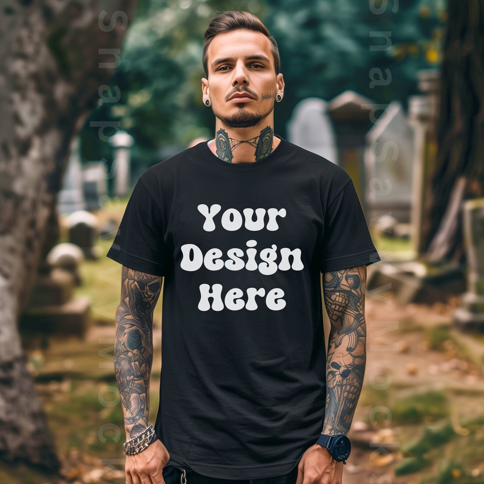 Bella Canvas 3001 White Tshirt Mockup, Rocker T-shirt Mockup, Punk ...