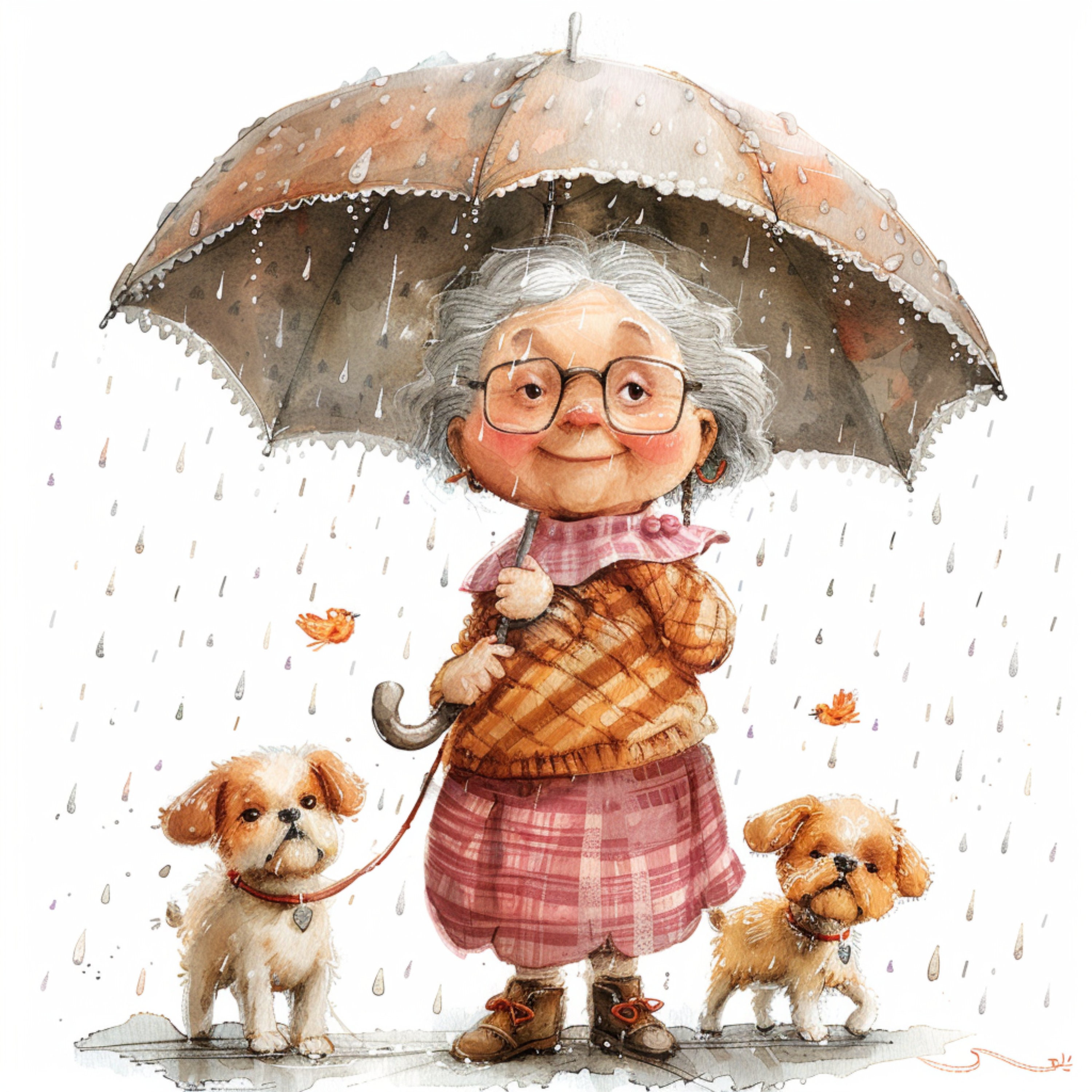 Walking in the Rain Clip Art - Etsy