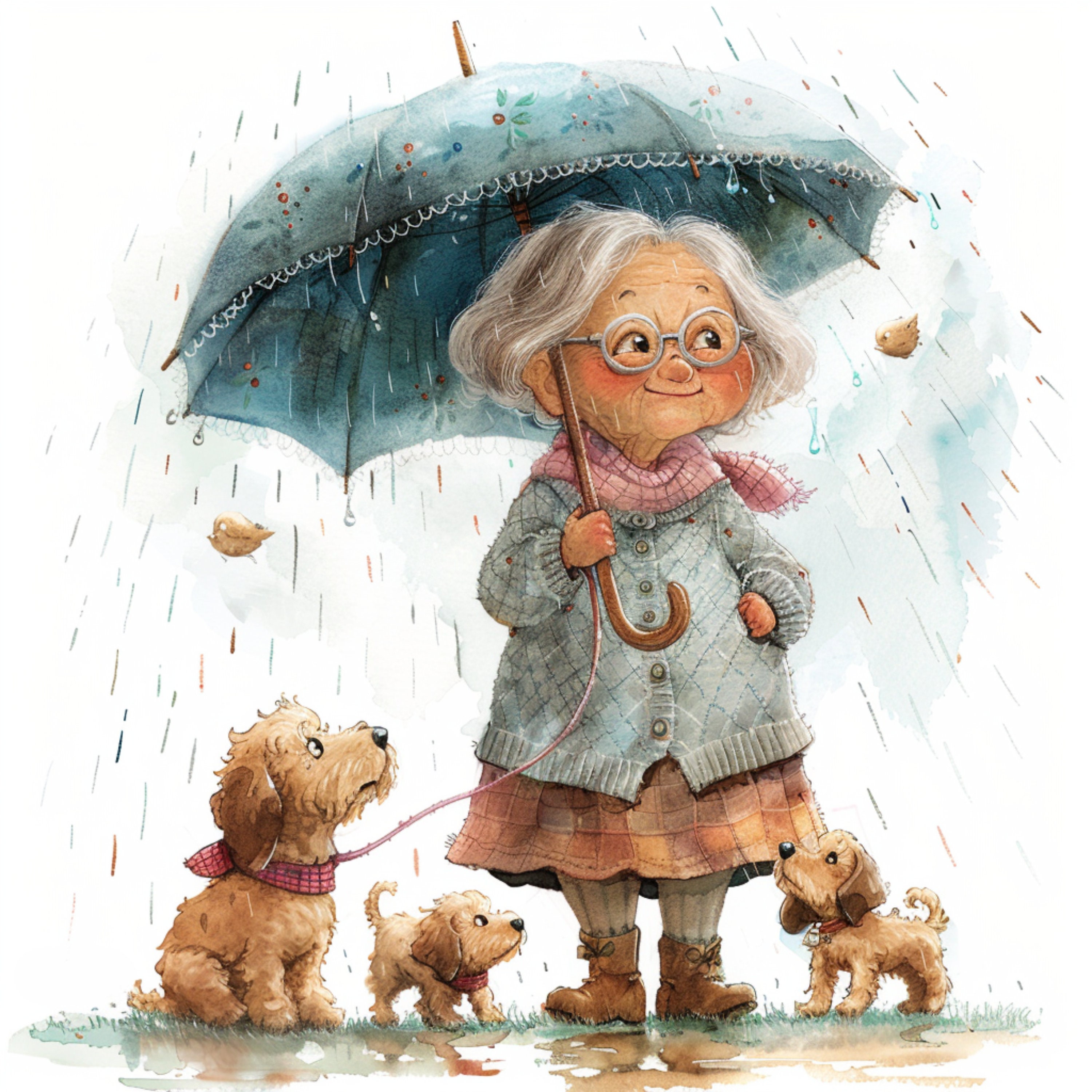 Walking in the Rain Clip Art - Etsy