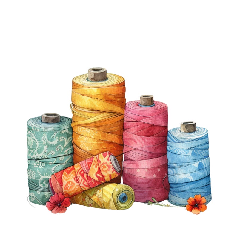 PNG Watercolor Sewing Spools Clipart, Quilting Clipart - Sewing Spools ...