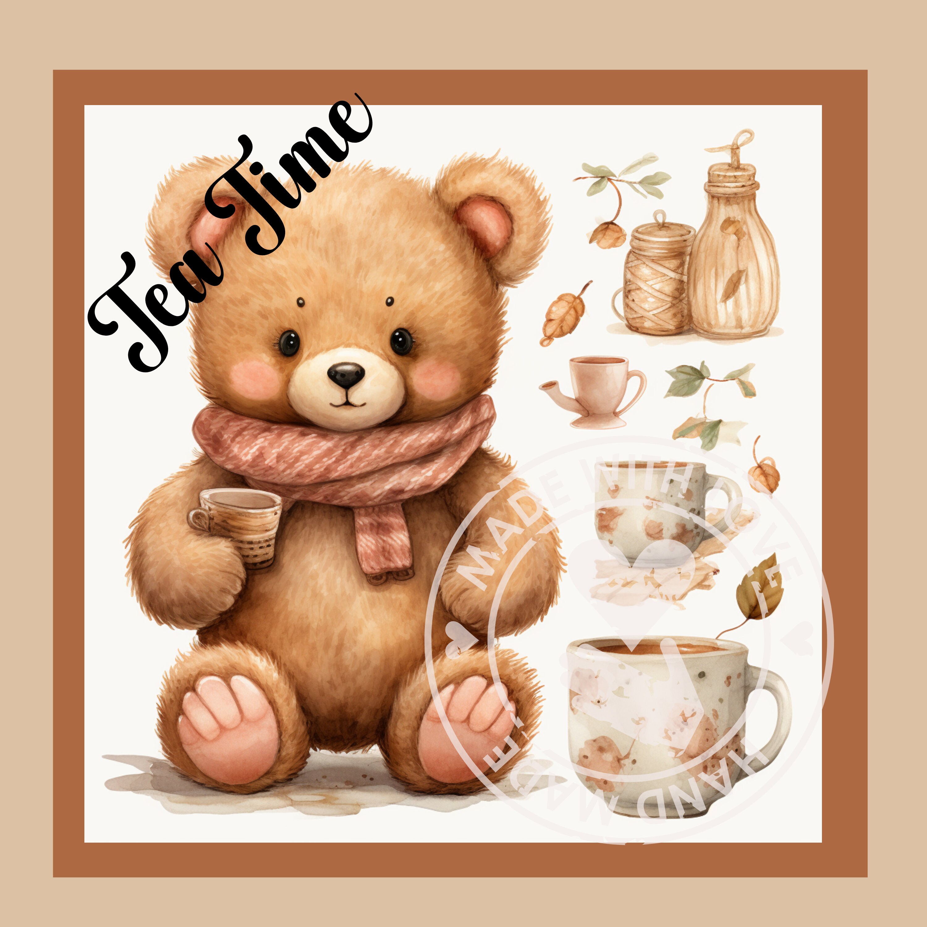 Tea Time Digital Clip Art - Etsy