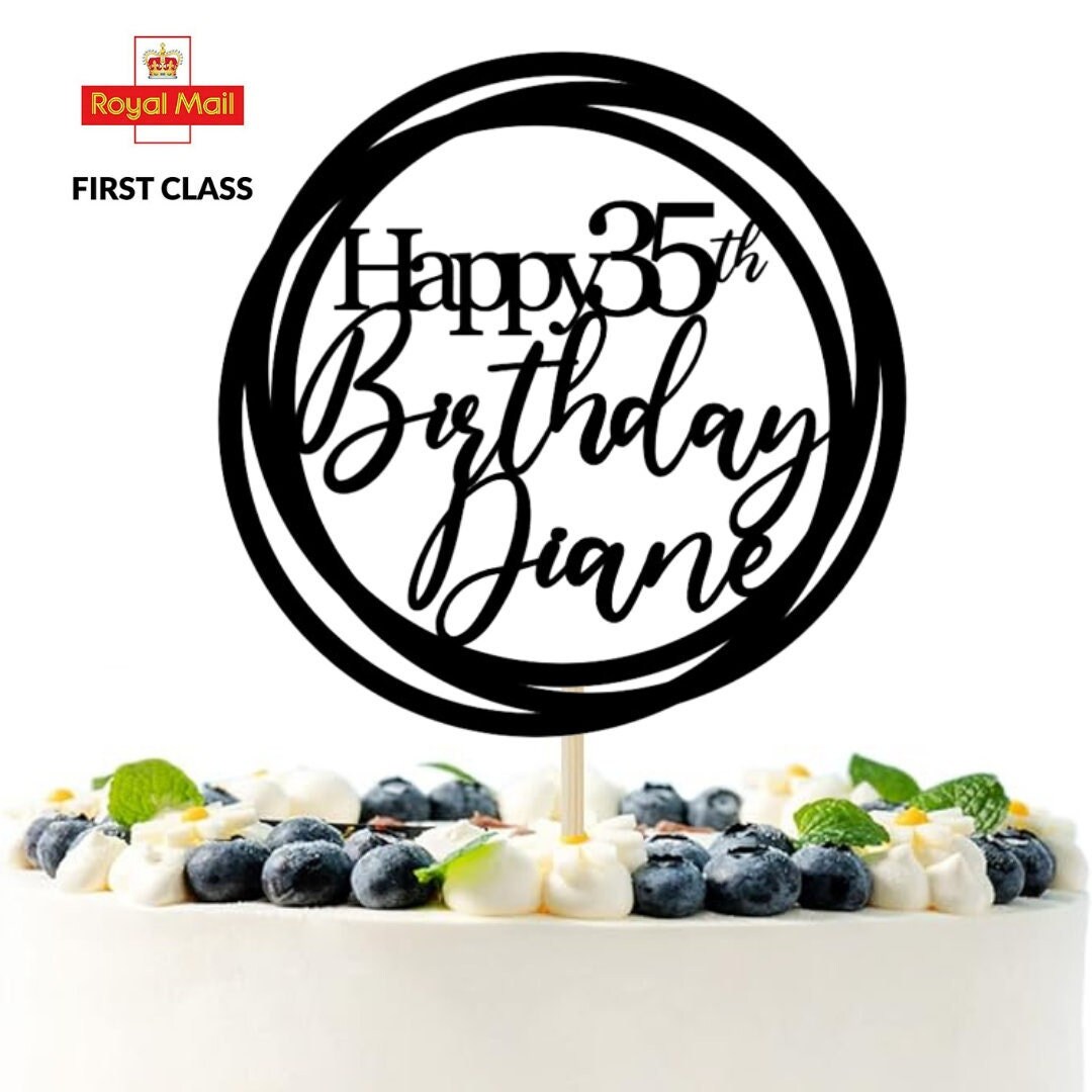Personalized Cake Topper, 35th Birthday Cake Topper, 35th Cake Topper ...