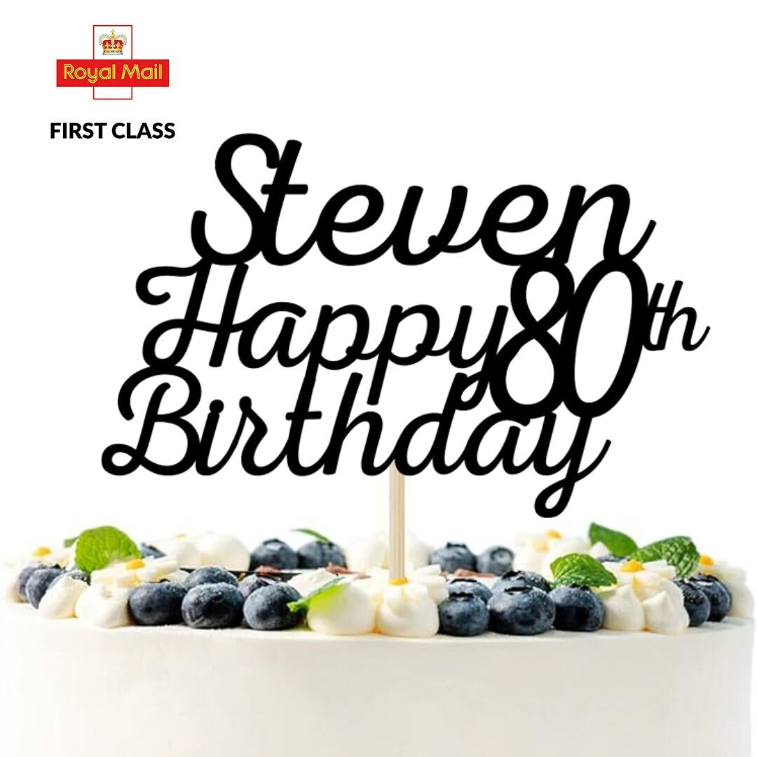 80th Birthday Cake Topper, 80th Cake Topper, Happy Birthday Cake Topper ...