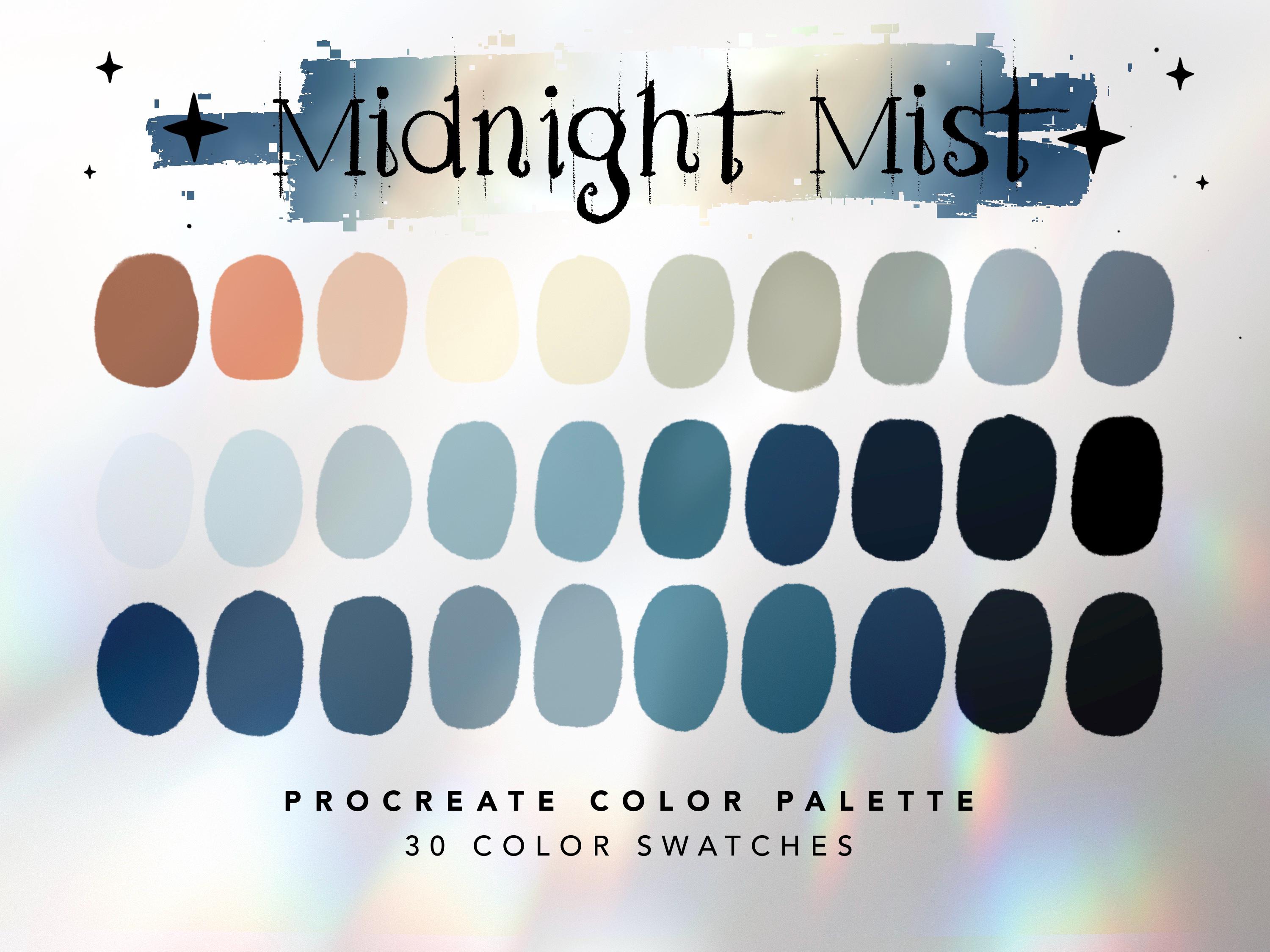 Midnight Mist Procreate Color Palette | Procreate App | Halloween Fall ...