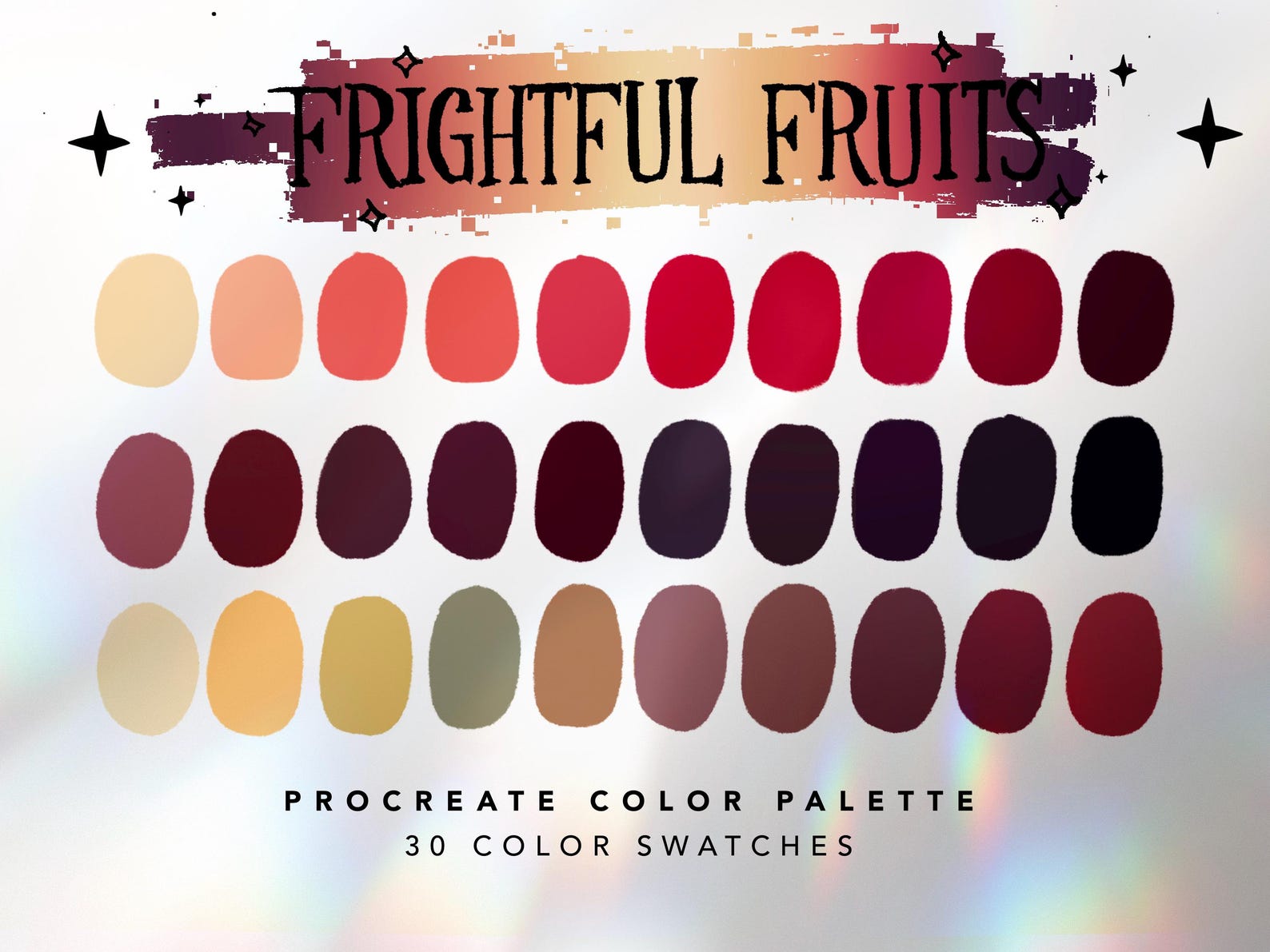 Frightful Fruits Procreate Color Palette | Procreate App | Halloween ...
