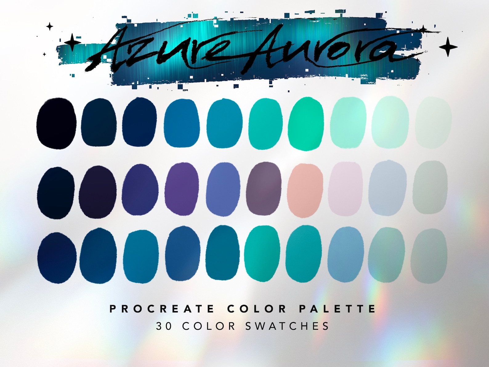 Azure Aurora Procreate Color Palette | Procreate App | Aurora Borealis ...