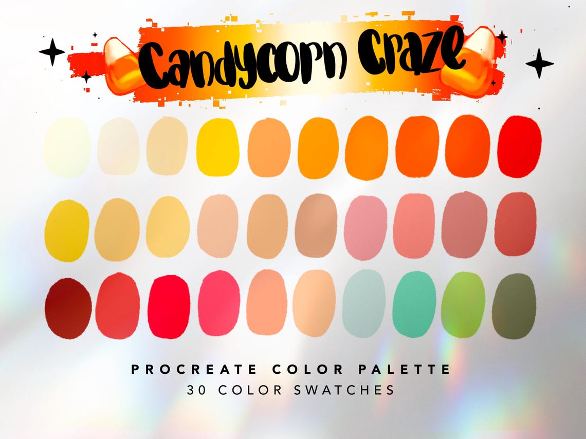 Candycorn Craze Procreate Color Palette | Procreate App | Halloween ...