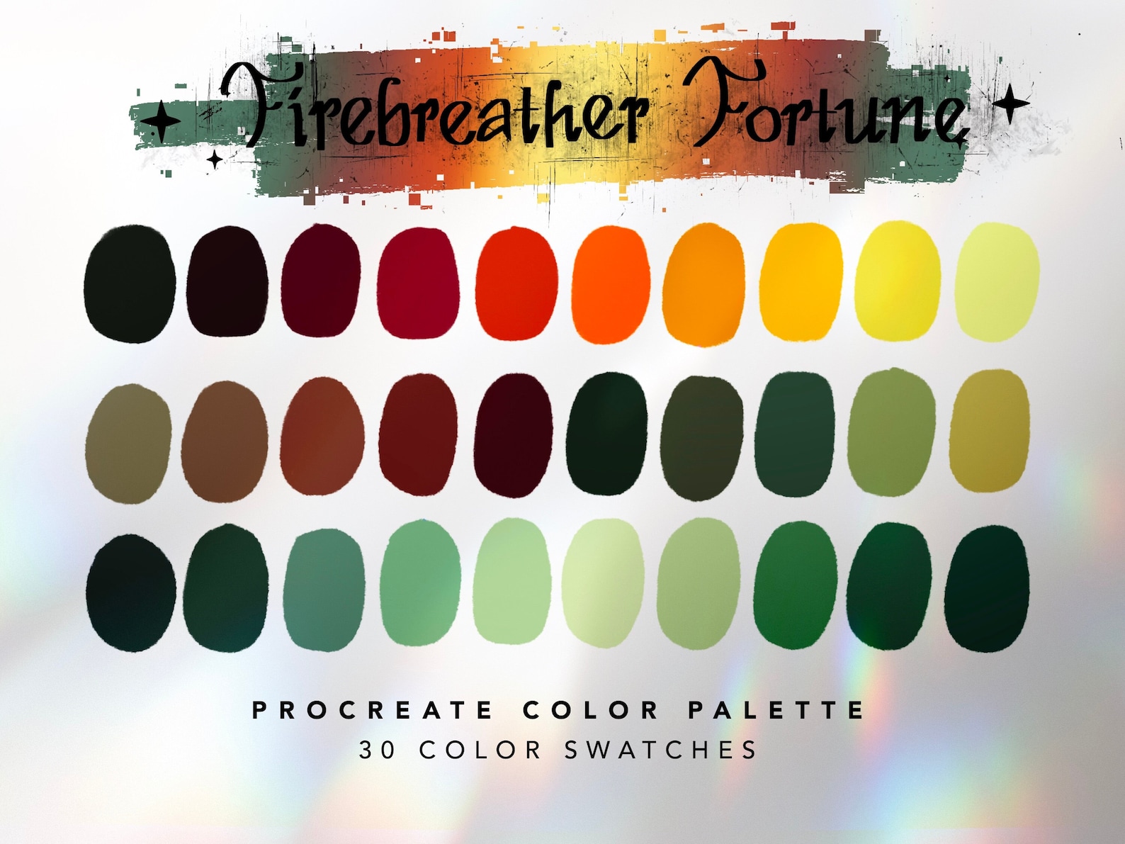 Firebreather Fortune Procreate Color Palette | Procreate App | Treasure ...
