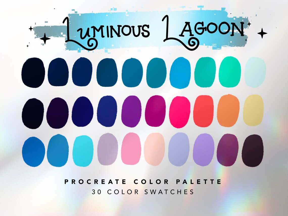 Luminous Lagoon Procreate Color Palette | Procreate | Colorful Palette ...