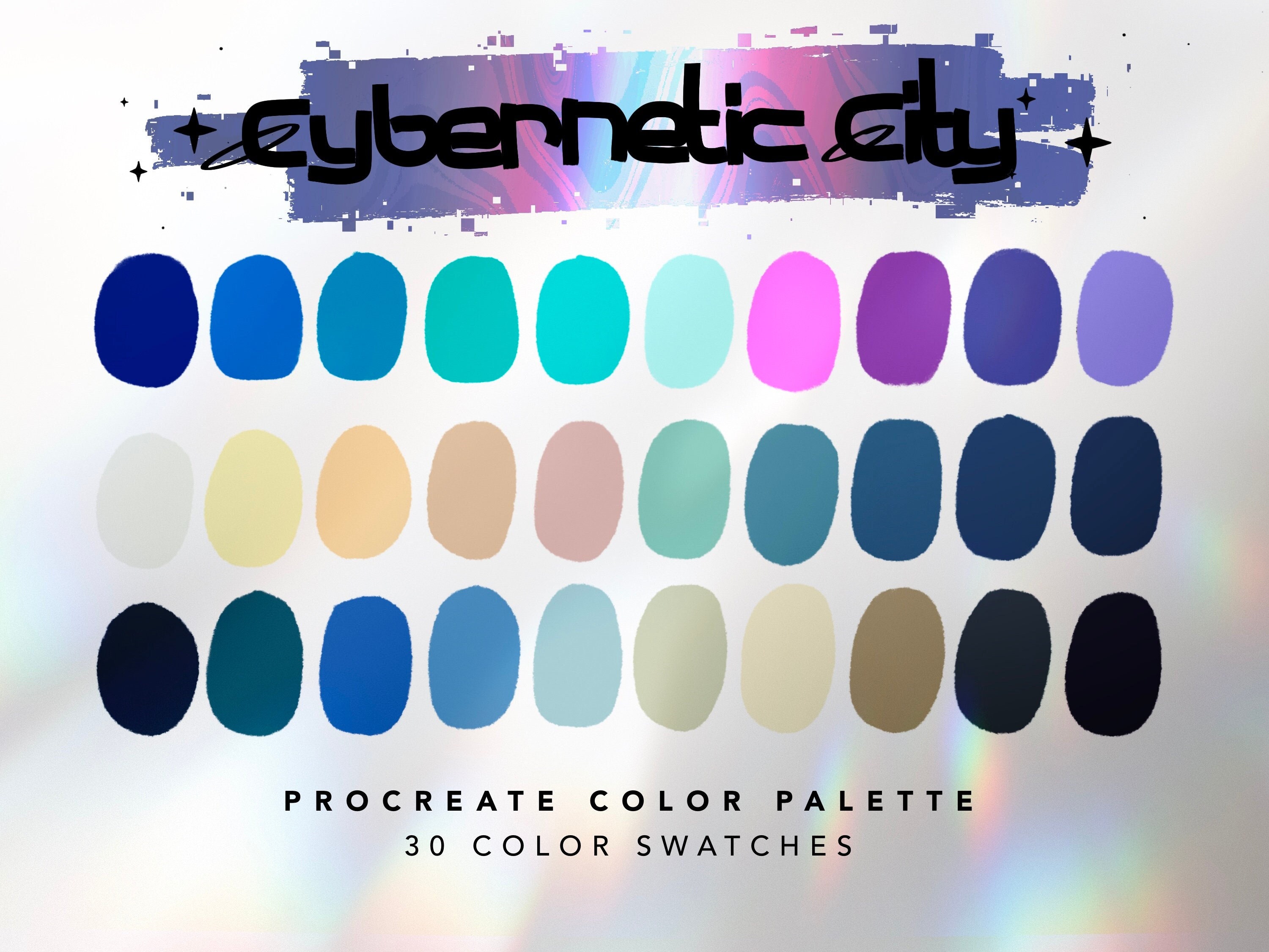 Cybernetic City Procreate Color Palette | Procreate App | Futuristic ...