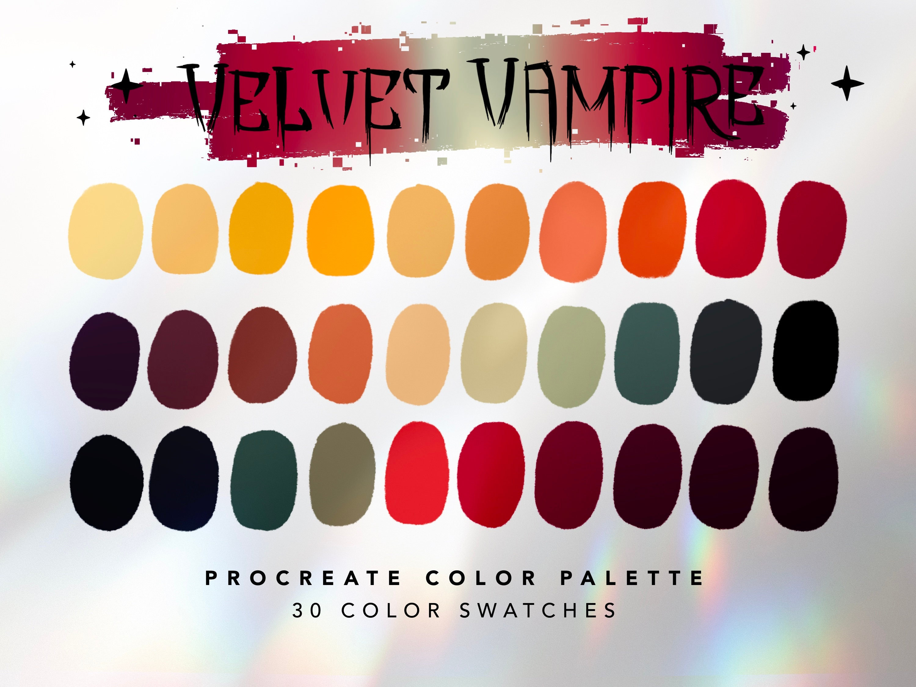 Velvet Vampire Procreate Color Palette | Procreate App | Dark Goth ...
