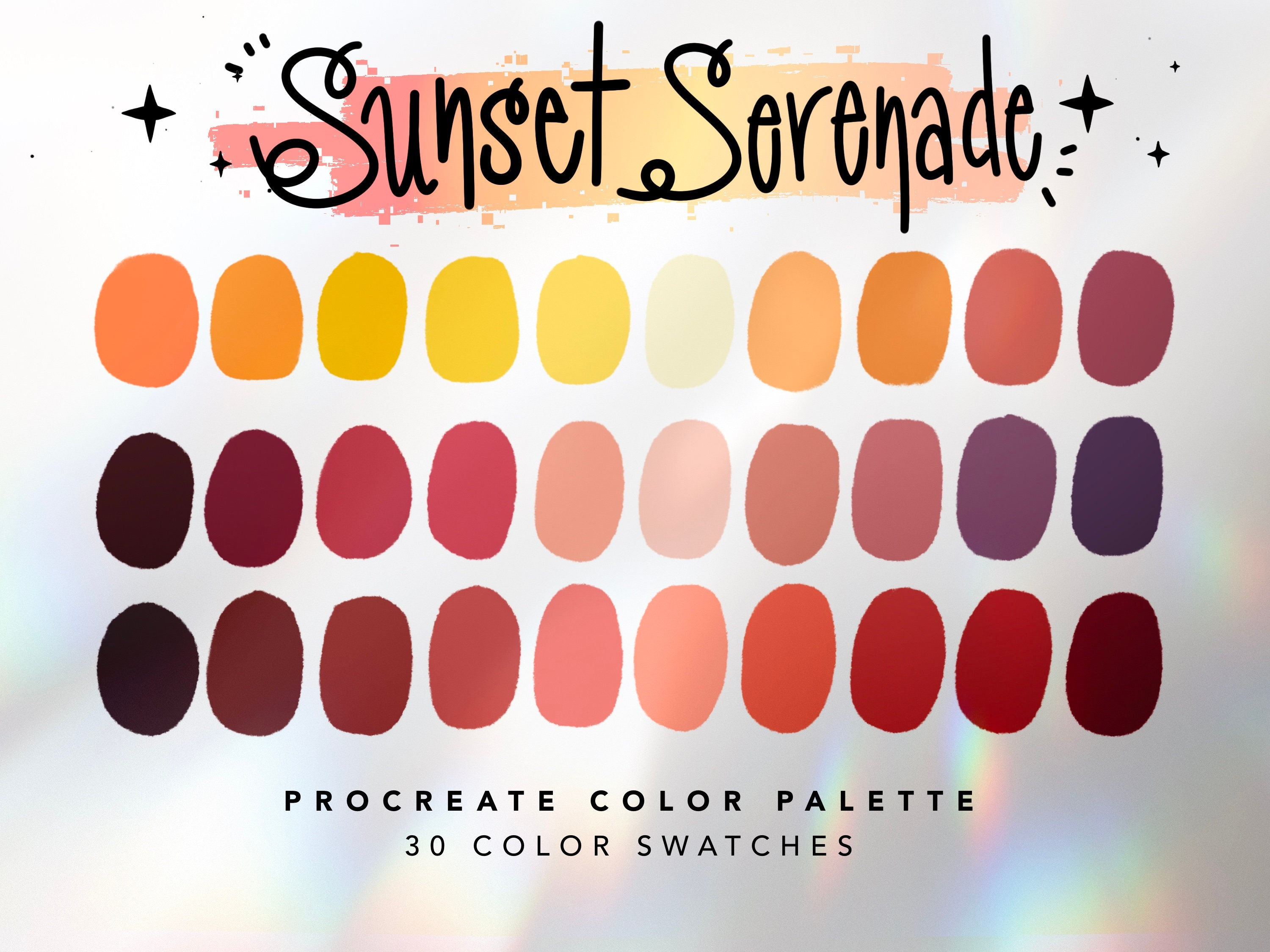 Sunset Serenade Procreate Color Palette | Procreate | Summer Beach ...
