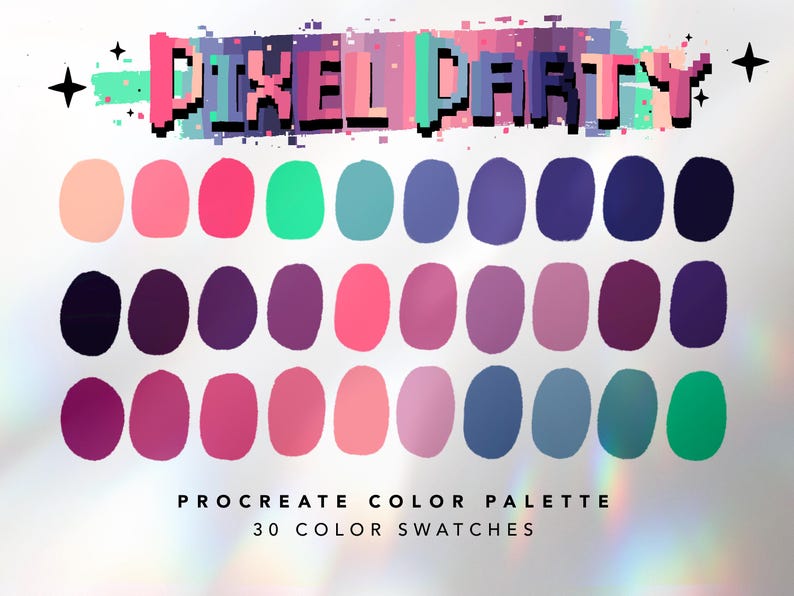 Pixel Party Procreate Color Palette | Procreate | iPad Art Illustration ...