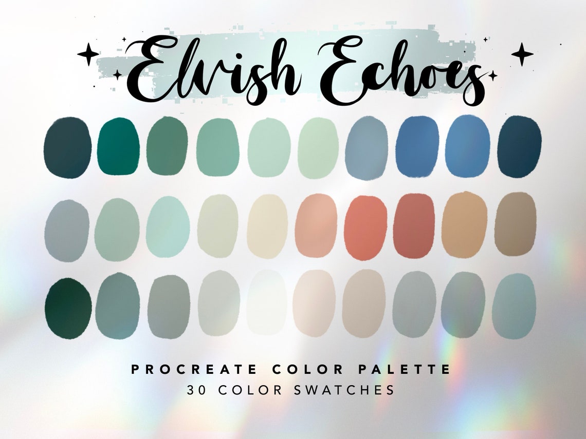 Elvish Echoes Procreate Color Palette | Procreate | Earthy Color ...