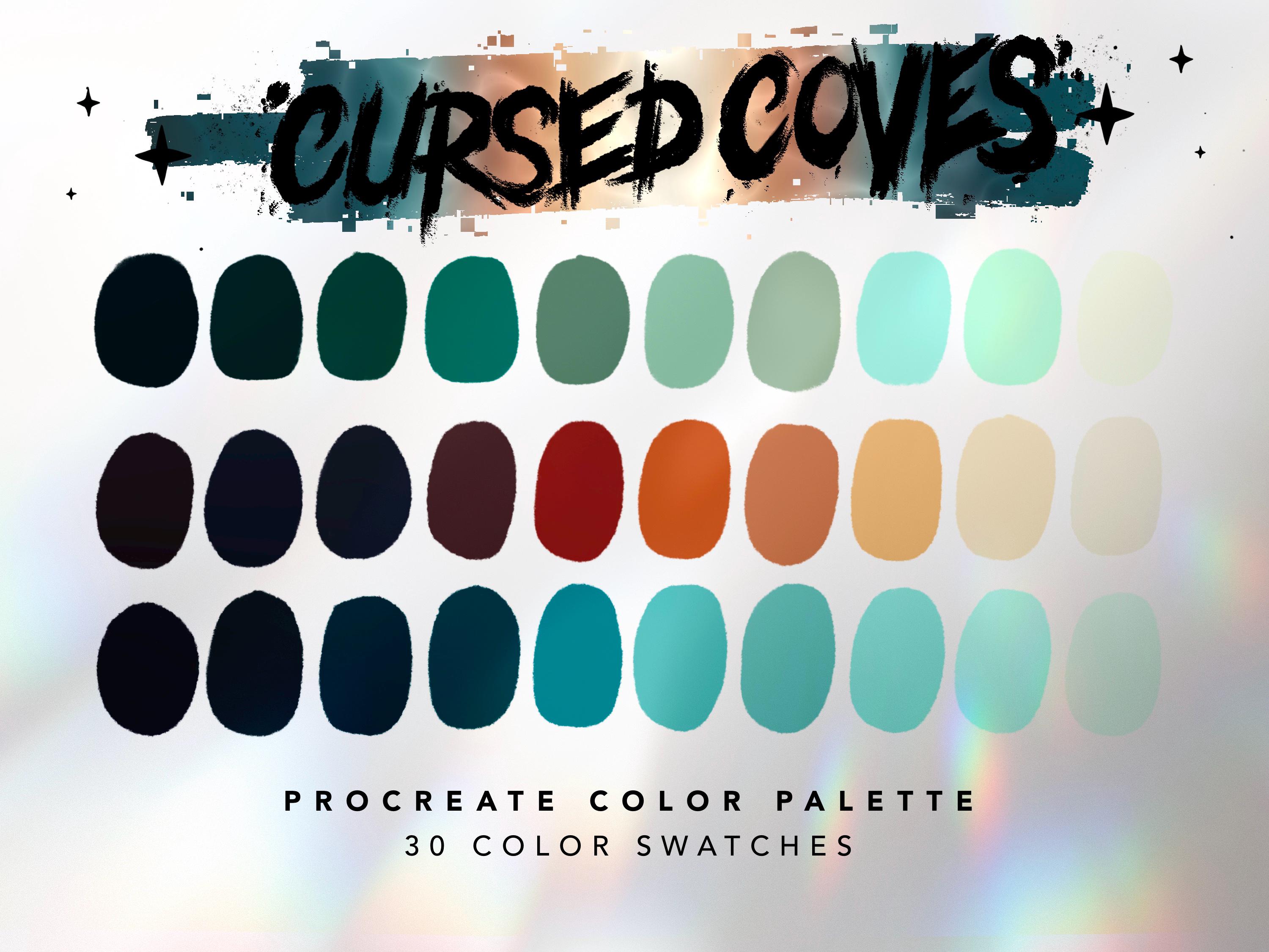 Cursed Coves Procreate Color Palette | Procreate App | Halloween Color ...