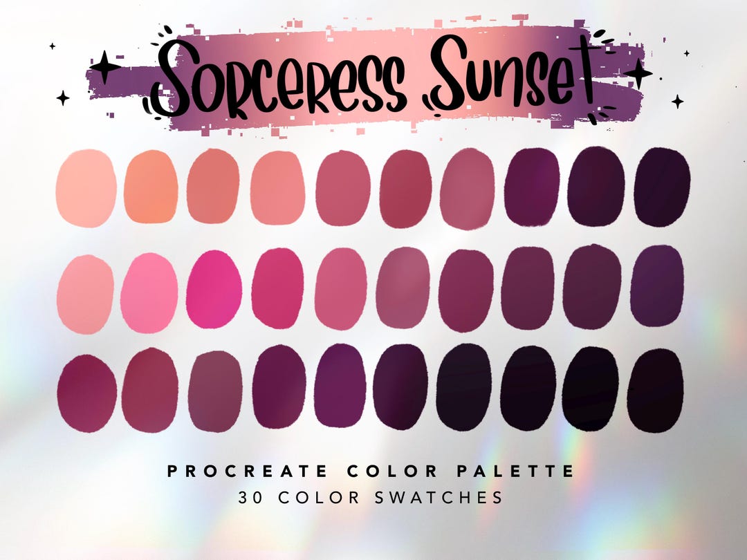 Sorceress Sunset Procreate Color Palette | Procreate | Summer Beach ...