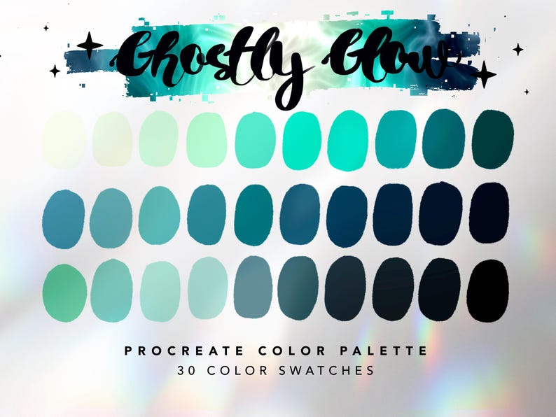Ghostly Glow Procreate Color Palette | Procreate App | Halloween Color ...