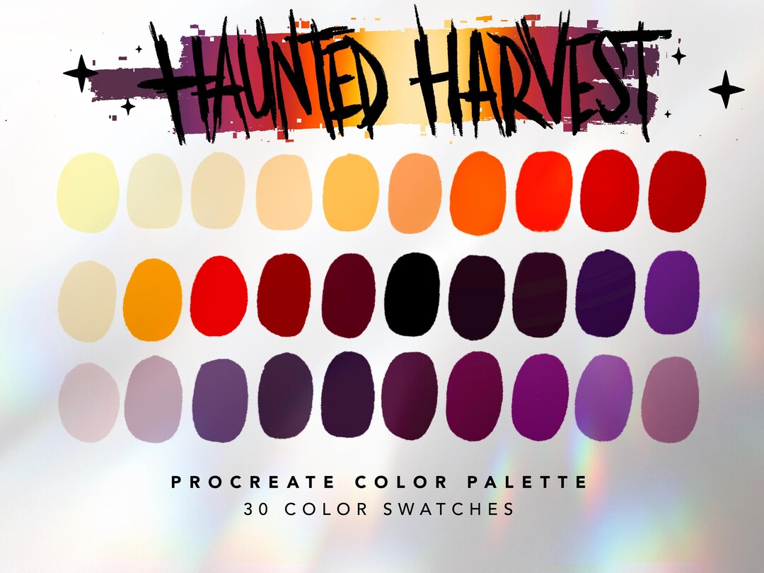 Haunted Harvest Procreate Color Palette Procreate App Halloween Fall ...