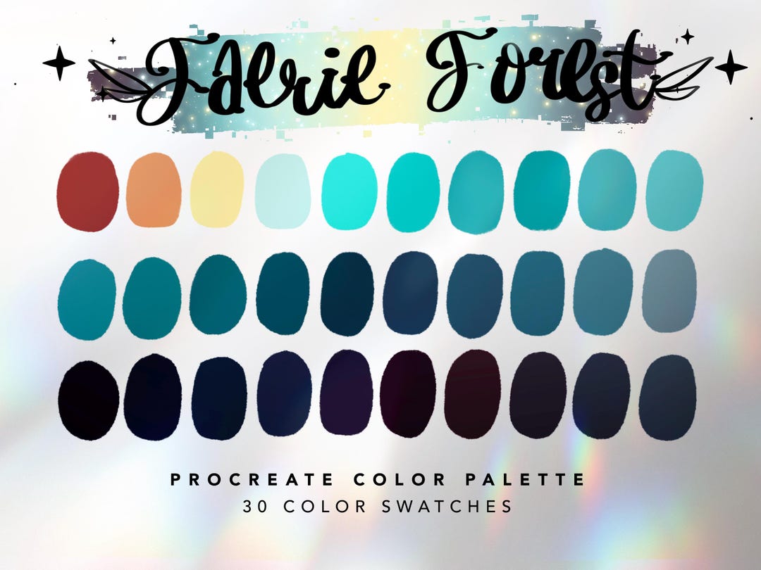 Faerie Forest Procreate Color Palette | Procreate App | Fantasy Color ...