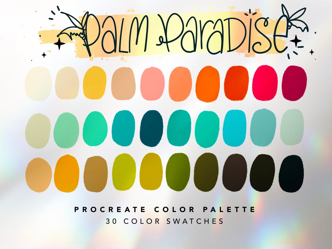 Palm Paradise Procreate Color Palette | Procreate | Summer Beach Color ...