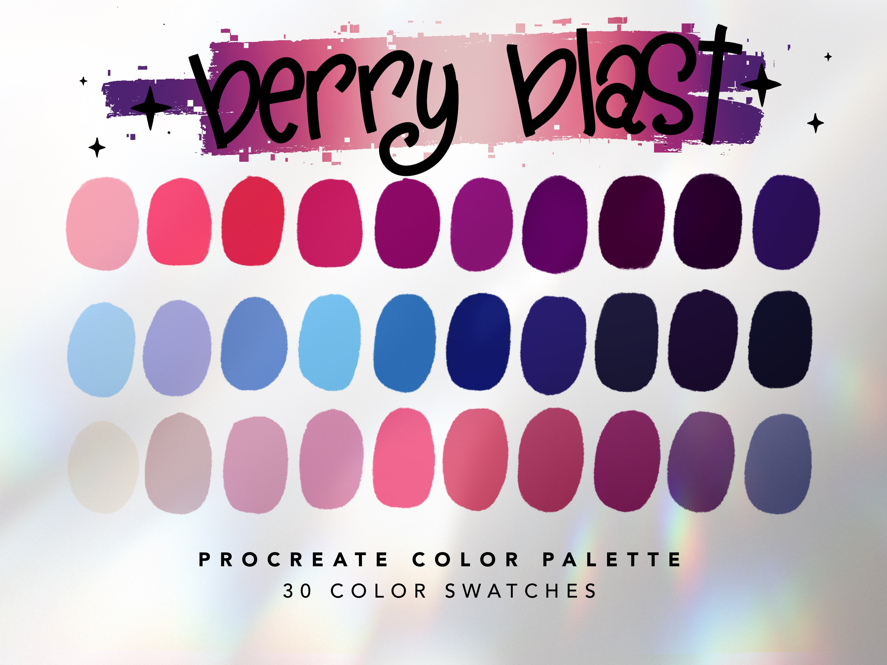 Berry Blast Procreate Color Palette | Procreate | Kawaii Fruits Color ...