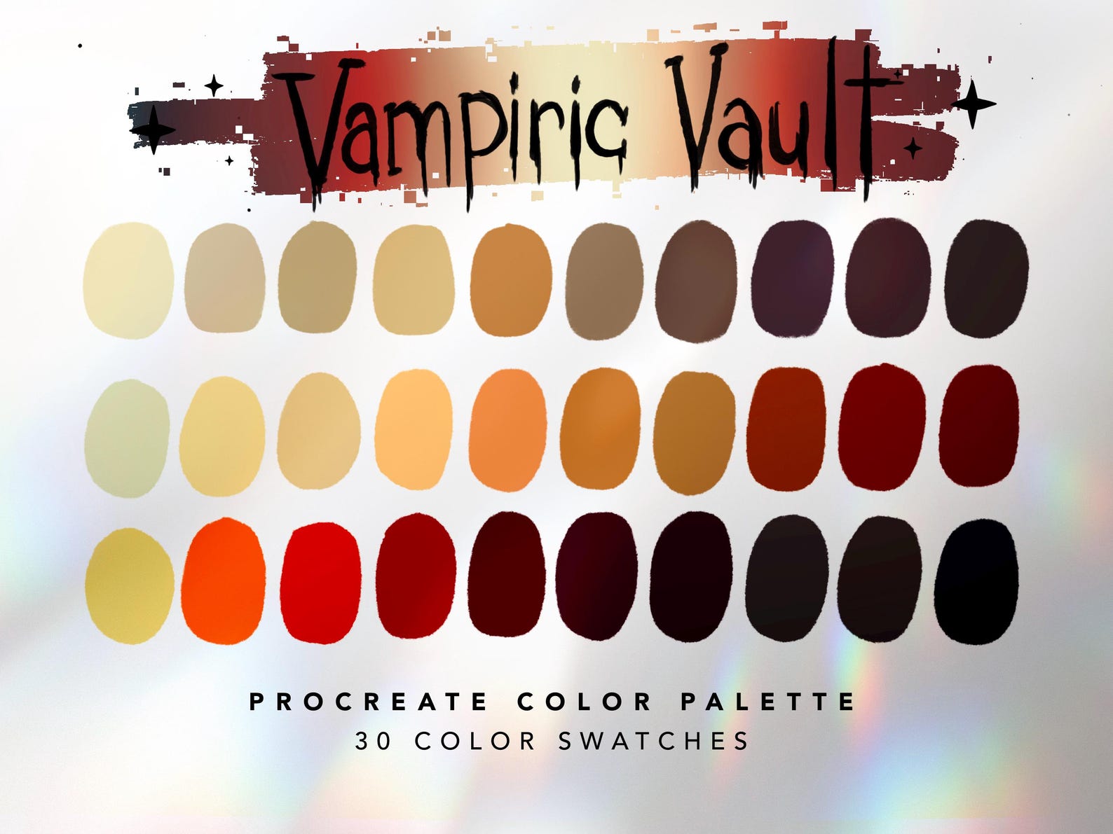 Vampiric Vault Procreate Color Palette | Procreate App | Dark Goth Color Palette | Color ...