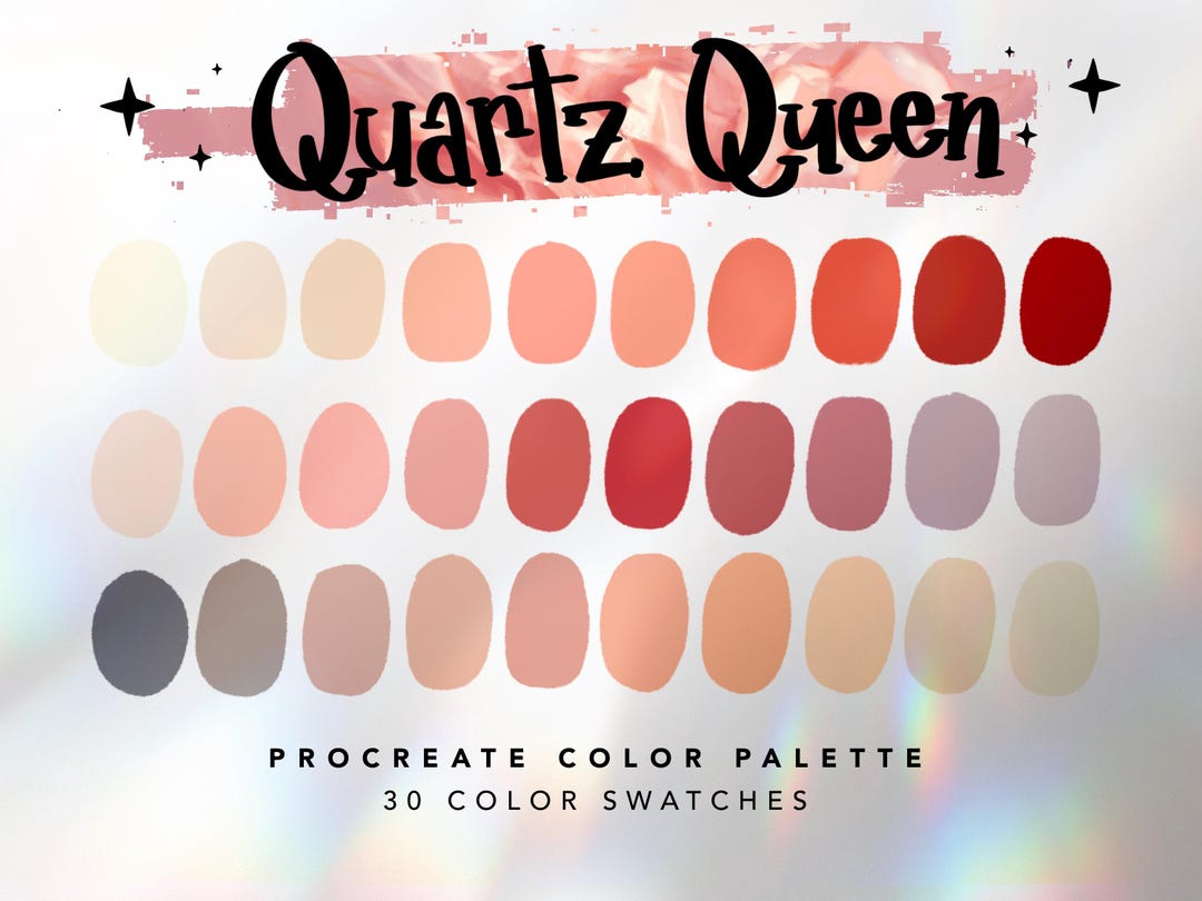Quartz Queen Procreate Color Palette | Procreate | Crystal Stone Color ...