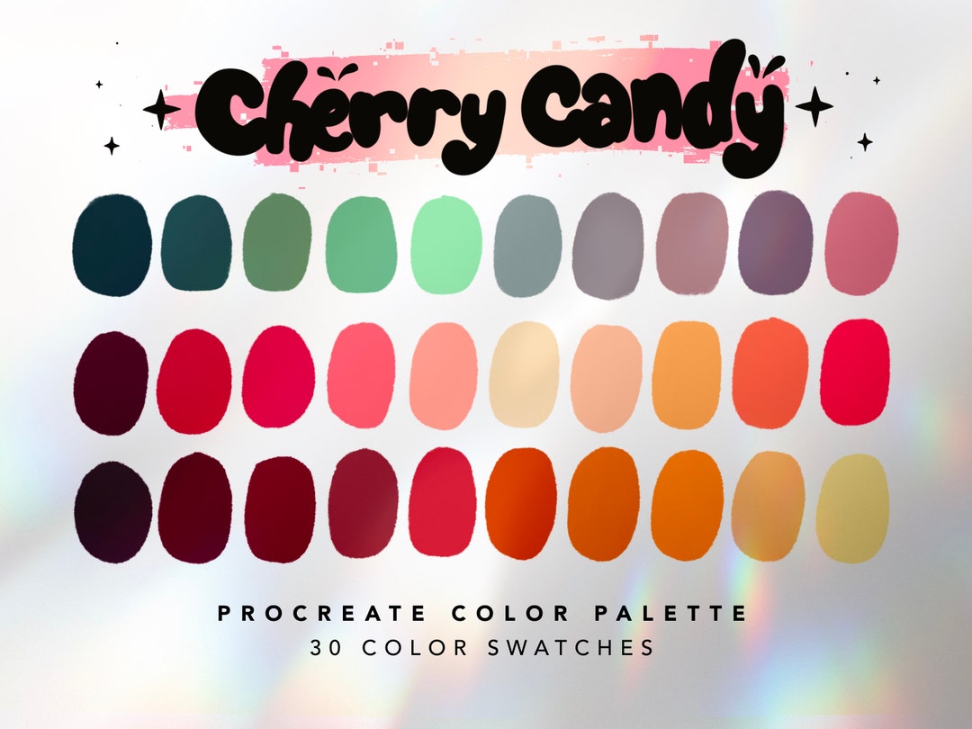 Cherry Candy Procreate Color Palette | Procreate | Kawaii Color Palette ...