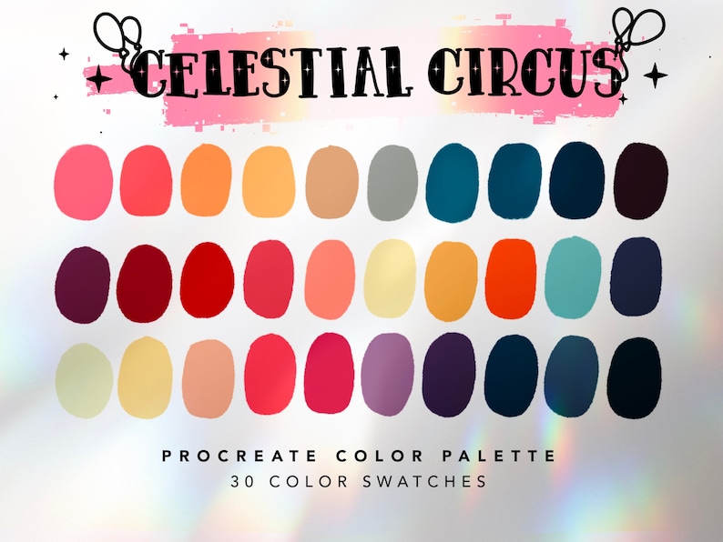 Celestial Circus Procreate Color Palette | Procreate | iPad Art ...