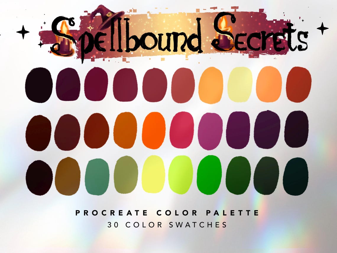 Spellbound Secrets Procreate Color Palette | Procreate App | Halloween ...