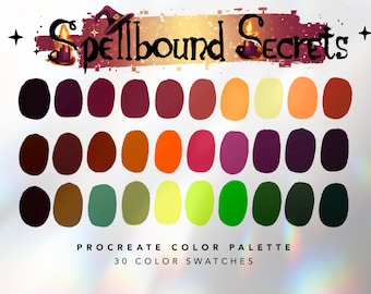 Charmed Cat Procreate Color Palette Procreate App Halloween Fall Cute ...